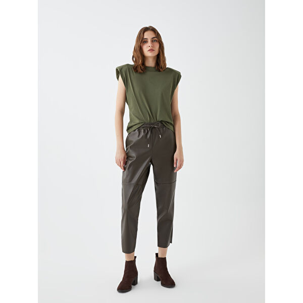 Deri Görünümlü Topuklu Kadın Bot