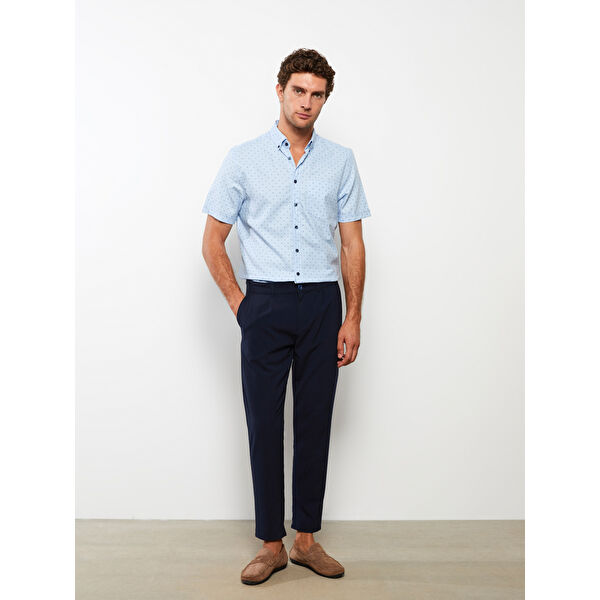 Regular Fit Kısa Kollu Desenli Armürlü Erkek Gömlek Regular Fit Kısa Kollu Desenli Armürlü Erkek Gömlek