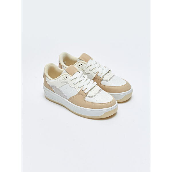 Bağcıklı Renk Bloklu Kadın Spor Ayakkabı