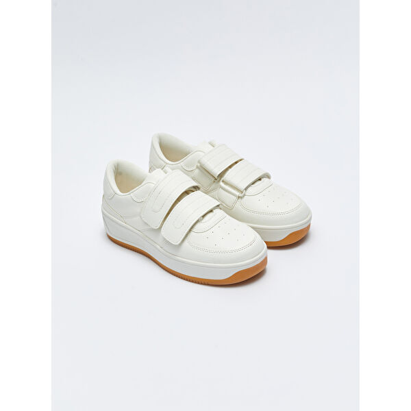 Deri Görünümlü Cırt Cırtlı Kadın Spor Ayakkabı