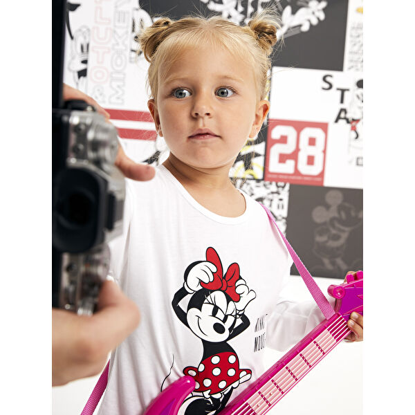 Bisiklet Yaka Uzun Kollu Minnie Mouse Baskılı Kız Bebek Pijama Takımı 2'li Bisiklet Yaka Uzun Kollu Minnie Mouse Baskılı Kız Bebek Pijama Takımı 2'li