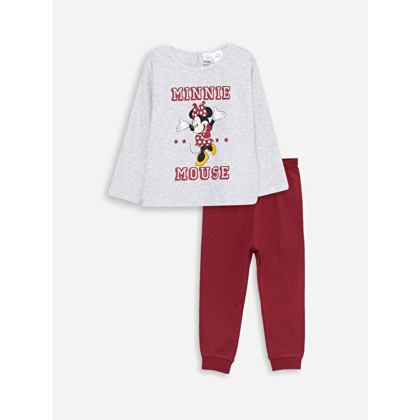 Bisiklet Yaka Uzun Kollu Minnie Mouse Baskılı Kız Bebek Pijama Takımı 2'li Bisiklet Yaka Uzun Kollu Minnie Mouse Baskılı Kız Bebek Pijama Takımı 2'li