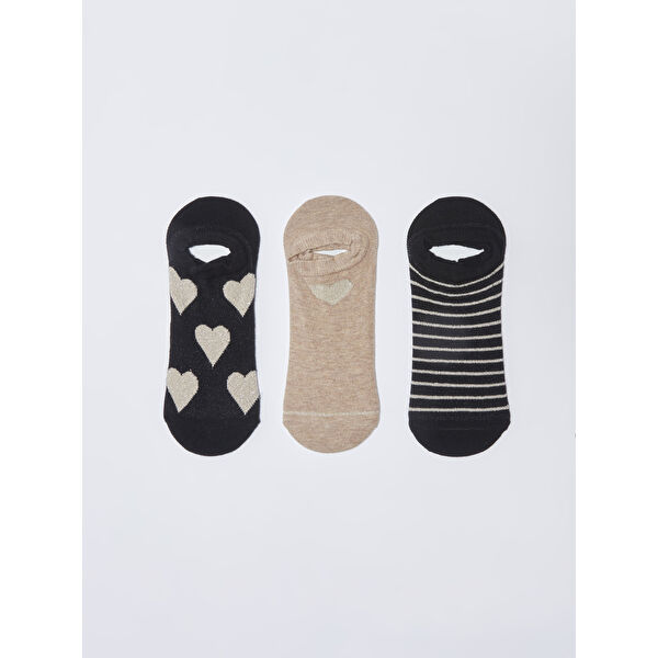 Desenli Kadın Patik Çorap 3'lü Paket