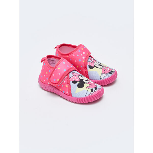 Minnie Mouse Lisanslı Cırt Cırtlı Kız Çocuk Panduf