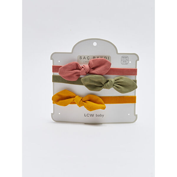 Basic Fiyonk Detaylı Kız Bebek Saç Bandı 3'lü