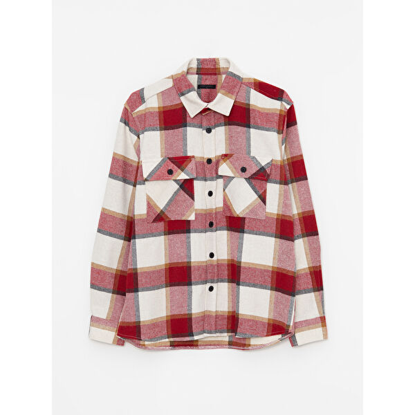 Rahat Kalıp Uzun Kollu Ekose Gabardin Erkek Gömlek