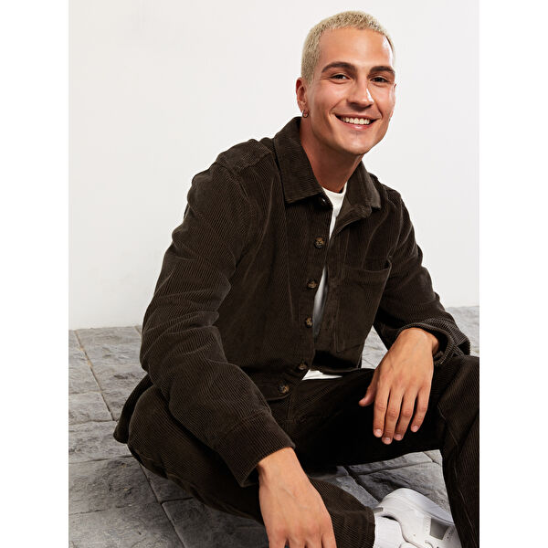 Rahat Kalıp Uzun Kollu Erkek Gömlek Ceket