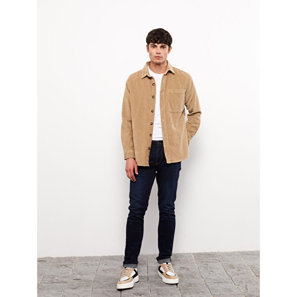 Rahat Kalıp Uzun Kollu Erkek Gömlek Ceket