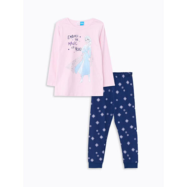 Bisiklet Yaka Elsa Baskılı Uzun Kollu Kız Çocuk Pijama Takımı Bisiklet Yaka Elsa Baskılı Uzun Kollu Kız Çocuk Pijama Takımı