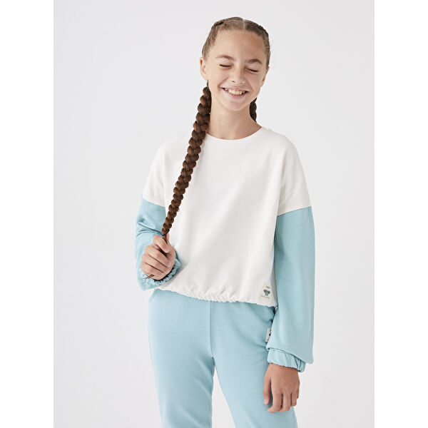 Bisiklet Yaka Basic Uzun Kollu Organik Pamuklu Kız Çocuk Sweatshirt Bisiklet Yaka Basic Uzun Kollu Organik Pamuklu Kız Çocuk Sweatshirt