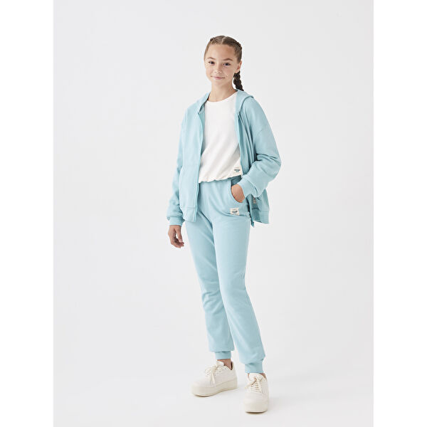 Beli Lastikli Basic Organik Pamuklu Kız Çocuk Jogger Eşofman Altı Beli Lastikli Basic Organik Pamuklu Kız Çocuk Jogger Eşofman Altı