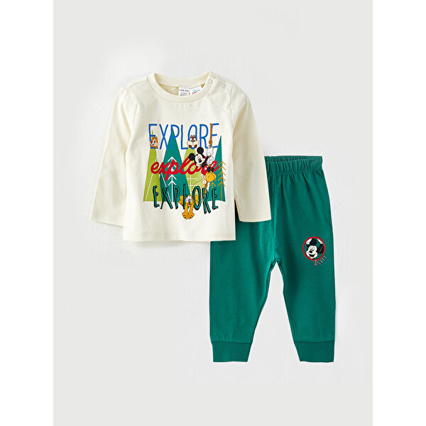 Bisiklet Yaka Uzun Kollu Disney Baskılı Erkek Bebek Pijama Takımı Bisiklet Yaka Uzun Kollu Disney Baskılı Erkek Bebek Pijama Takımı