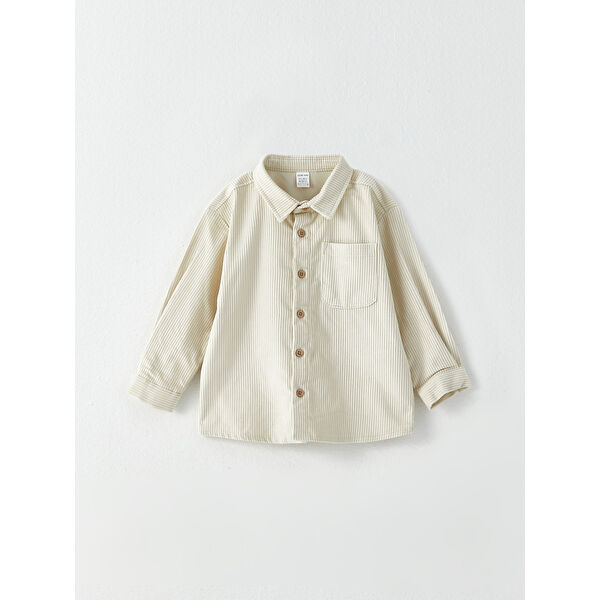 Uzun Kollu Basic Erkek Bebek Kadife Gömlek Uzun Kollu Basic Erkek Bebek Kadife Gömlek