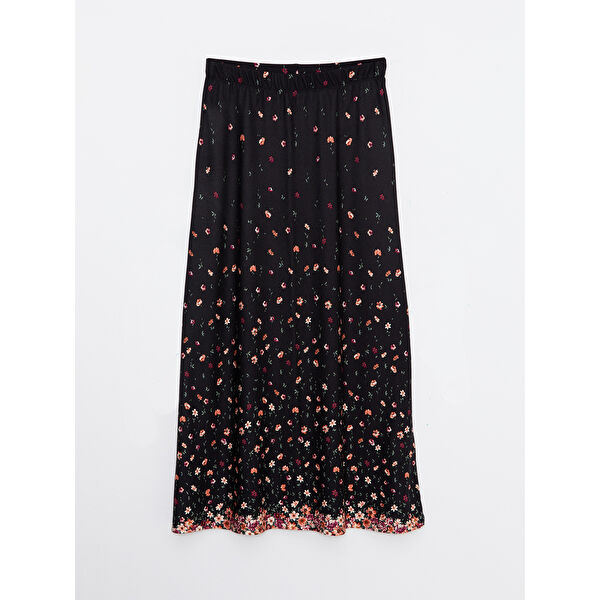 Beli Lastikli Desenli A Kesim Kadın Etek