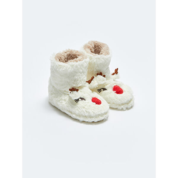 Nakışlı Pelüş Kız Çocuk Ev Botu Nakışlı Pelüş Kız Çocuk Ev Botu