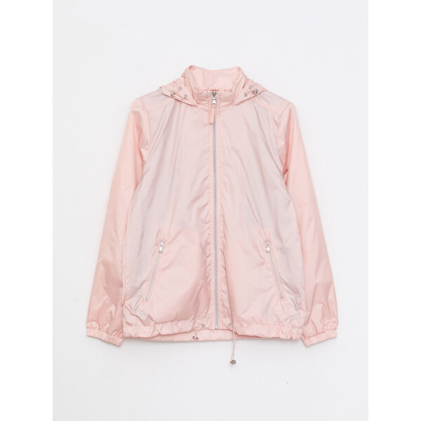 Kapüşonlu Düz Uzun Kollu Kadın Yağmurluk