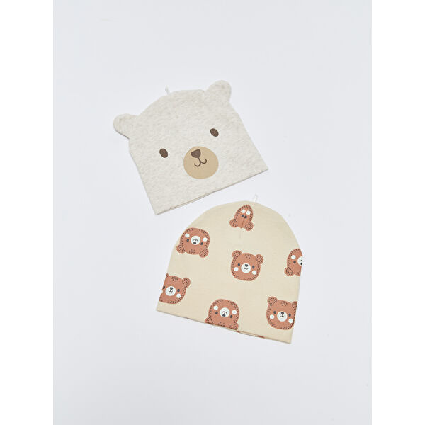 Baskılı Erkek Bebek Bere 2'li