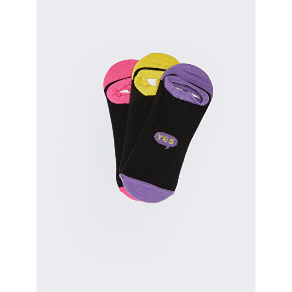 Renk Bloklu Kadın Patik Çorap 3'lü Paket Renk Bloklu Kadın Patik Çorap 3'lü Paket