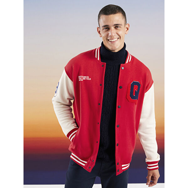 Rahat Kalıp Kolej Yaka Uzun Kollu Erkek Spor Hırka