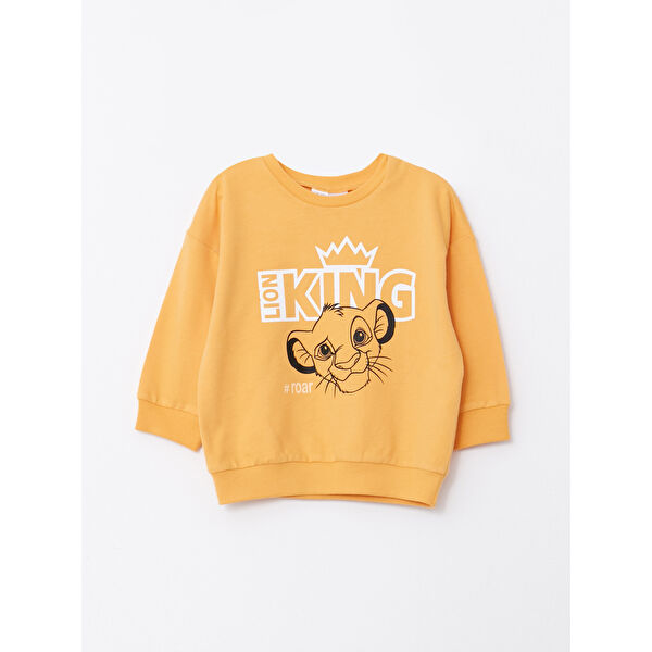 Bisiklet Yaka Aslan Kral Baskılı Uzun Kollu Erkek Bebek Sweatshirt Bisiklet Yaka Aslan Kral Baskılı Uzun Kollu Erkek Bebek Sweatshirt