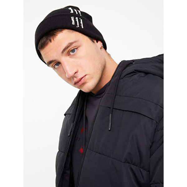 Yazı Baskılı Erkek Bere