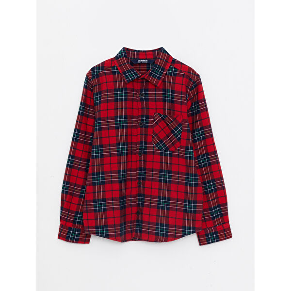 Ekose Uzun Kollu Gabardin Erkek Çocuk Gömlek