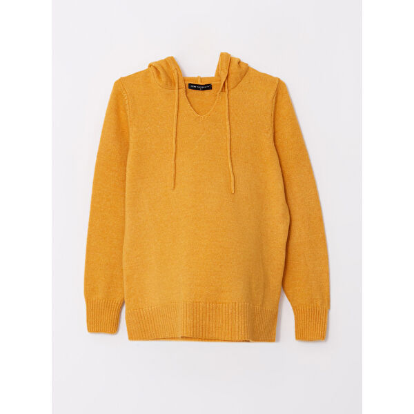 Kapüşonlu Düz Uzun Kollu Hamile Kazak Kapüşonlu Düz Uzun Kollu Hamile Kazak