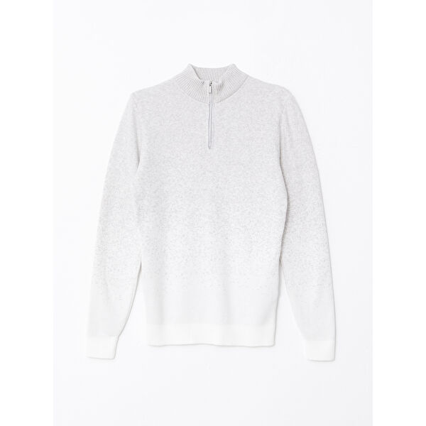 Fermuarlı Dik Yaka Uzun Kollu Erkek Triko Kazak