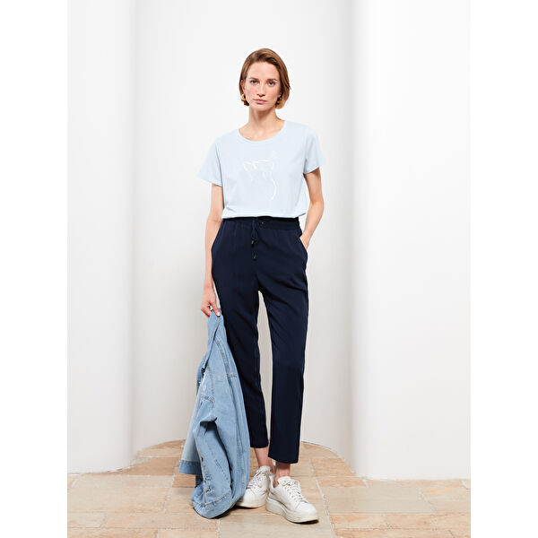 Beli Lastikli Düz Cep Detaylı Kadın Pantolon