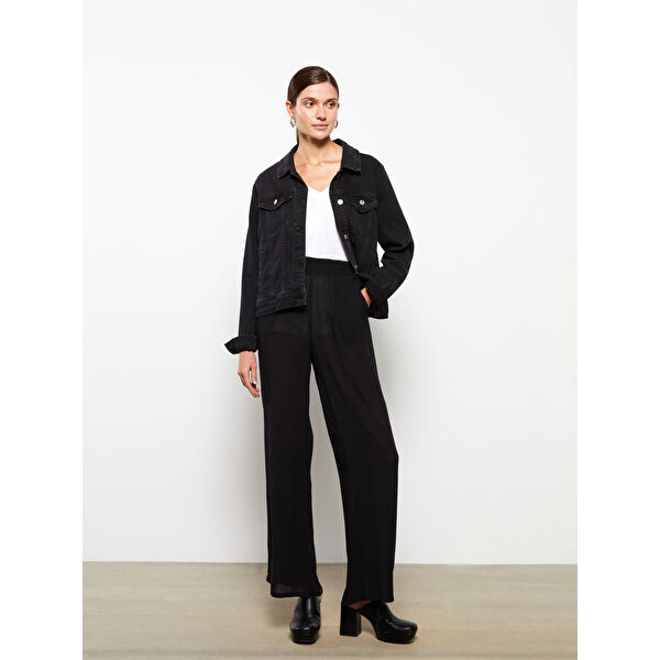 Beli Lastikli Düz Viskon Kadın Pantolon Beli Lastikli Düz Viskon Kadın Pantolon