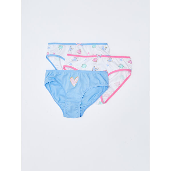 Baskılı Pamuklu Kız Çocuk Külot 3'lü