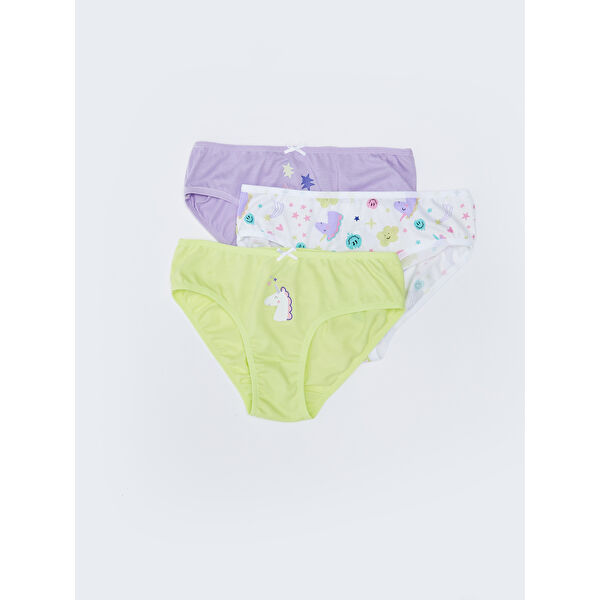 Baskılı Pamuklu Kız Çocuk Külot 3'lü