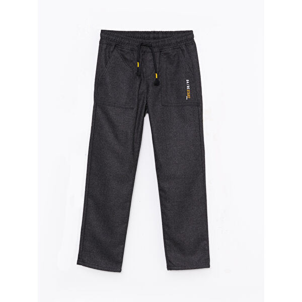 Beli Lastikli Baskılı Gabardin Erkek Çocuk Pantolon Beli Lastikli Baskılı Gabardin Erkek Çocuk Pantolon