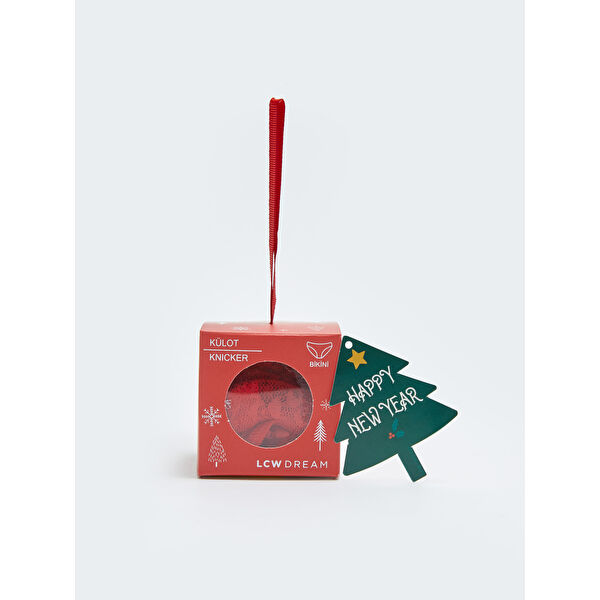 Yılbaşı Temalı Dantelli Bikini Külot Yılbaşı Temalı Dantelli Bikini Külot