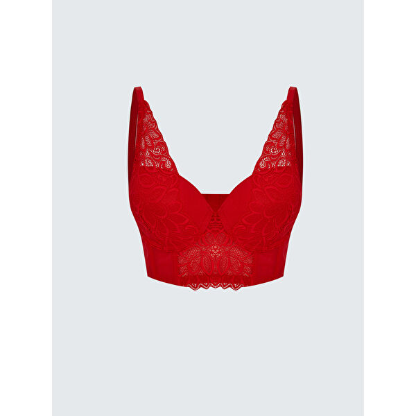 Balenli Yarım Dolgulu Dantelli Bralet Sütyen Balenli Yarım Dolgulu Dantelli Bralet Sütyen