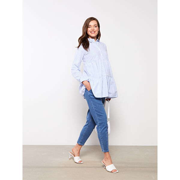 Karın Panelli Mom Fit Düz Hamile Rodeo Jean Pantolon Karın Panelli Mom Fit Düz Hamile Rodeo Jean Pantolon