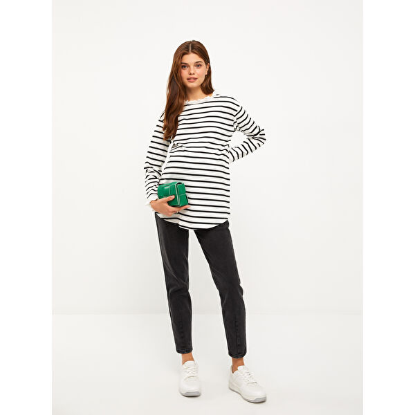 Karın Panelli Mom Fit Düz Hamile Rodeo Jean Pantolon Karın Panelli Mom Fit Düz Hamile Rodeo Jean Pantolon