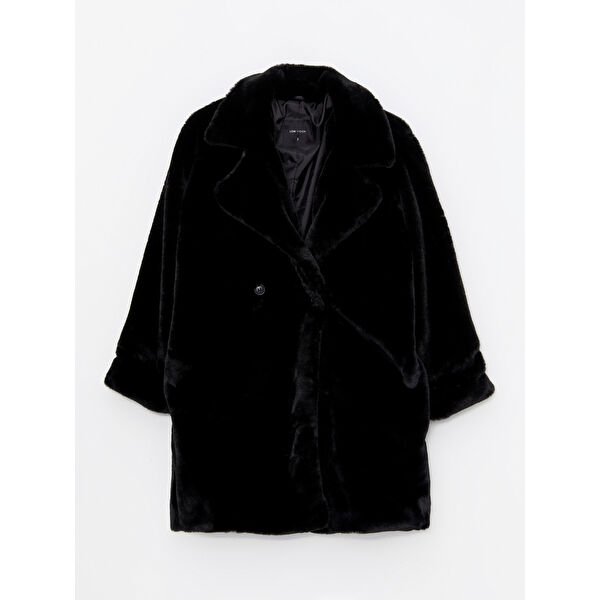 Ceket Yaka Düz Uzun Kollu Kürk Kadın Kaban Ceket Yaka Düz Uzun Kollu Kürk Kadın Kaban