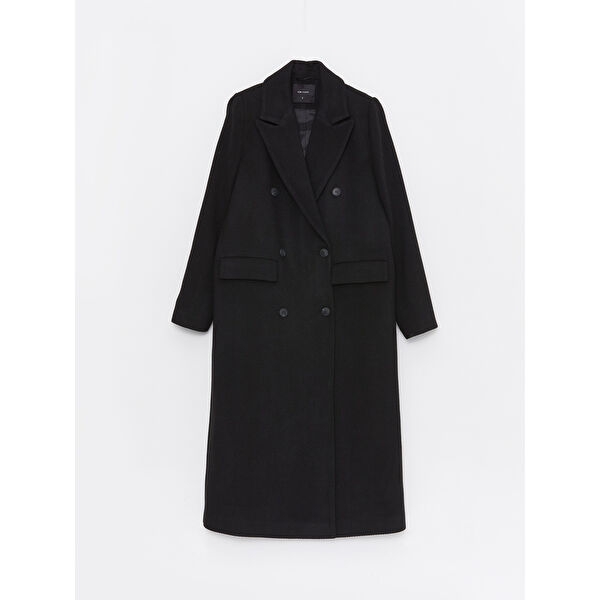 Ceket Yaka Düz Uzun Kollu Kadın Kaşe Kaban Ceket Yaka Düz Uzun Kollu Kadın Kaşe Kaban