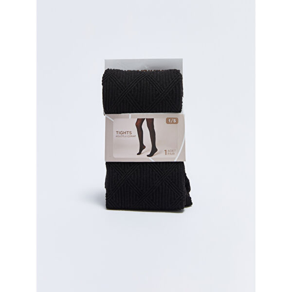 Desenli Fitilli Kadın Külotlu Çorap