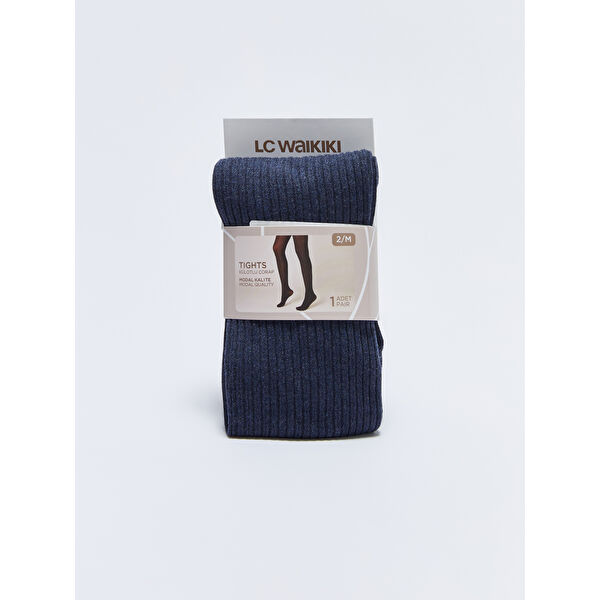 Düz Fitilli Kadın Külotlu Çorap