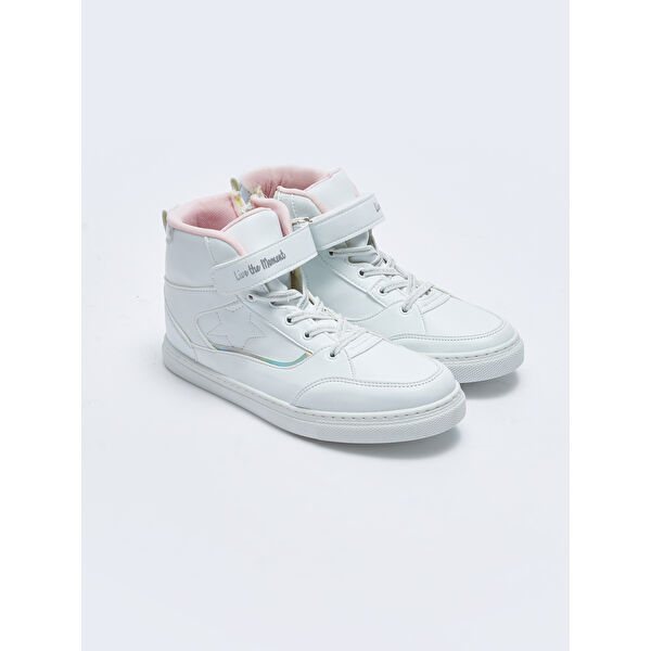 Cırt Cırtlı Baskılı Kız Çocuk Bilek Boy Spor Ayakkabı