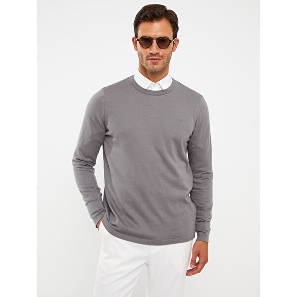 Bisiklet Yaka Uzun Kollu Erkek Triko Kazak