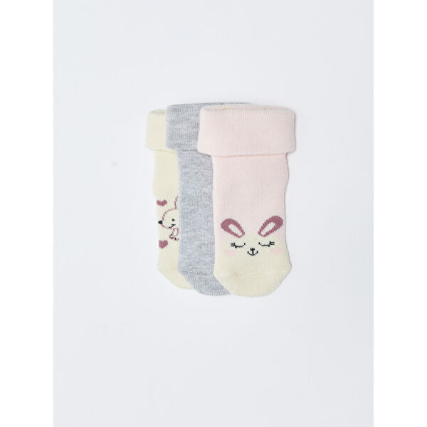 Desenli Kız Bebek Soket Çorap 3'lü