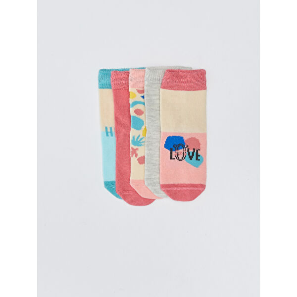Desenli Kız Bebek Soket Çorap 5'li