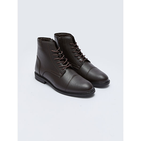 Deri Görünümlü Bağcıklı Erkek Bot