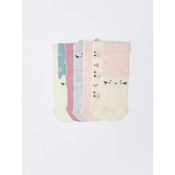 Desenli Kız Bebek Soket Çorap 7'li