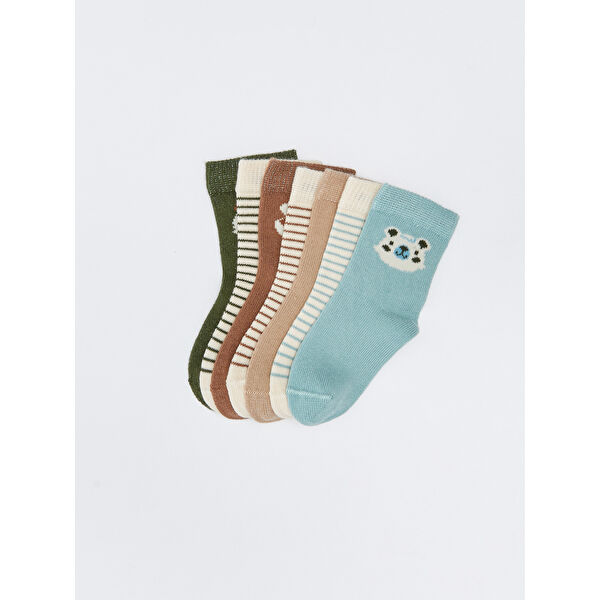 Desenli Erkek Bebek Soket Çorap 7'li