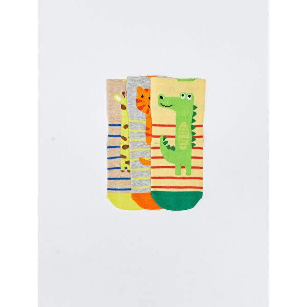 Desenli Erkek Bebek Soket Çorap 3'lü