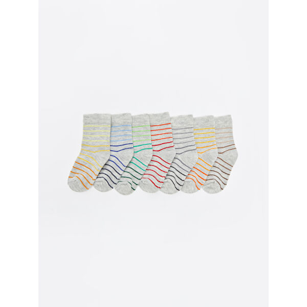 Çizgili Erkek Bebek Soket Çorap 7'li